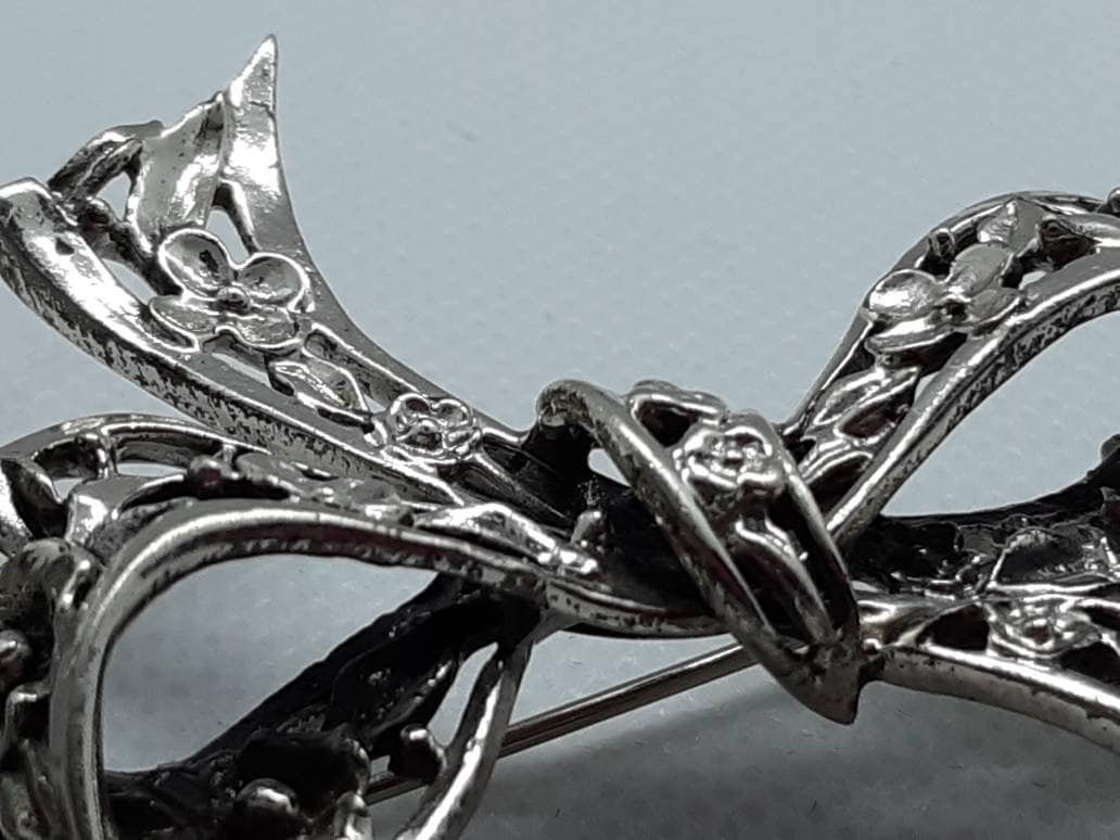 Vintage Designer Signed Danecraft Sterling Silver 925 Bow Brooch Pin 21 ...