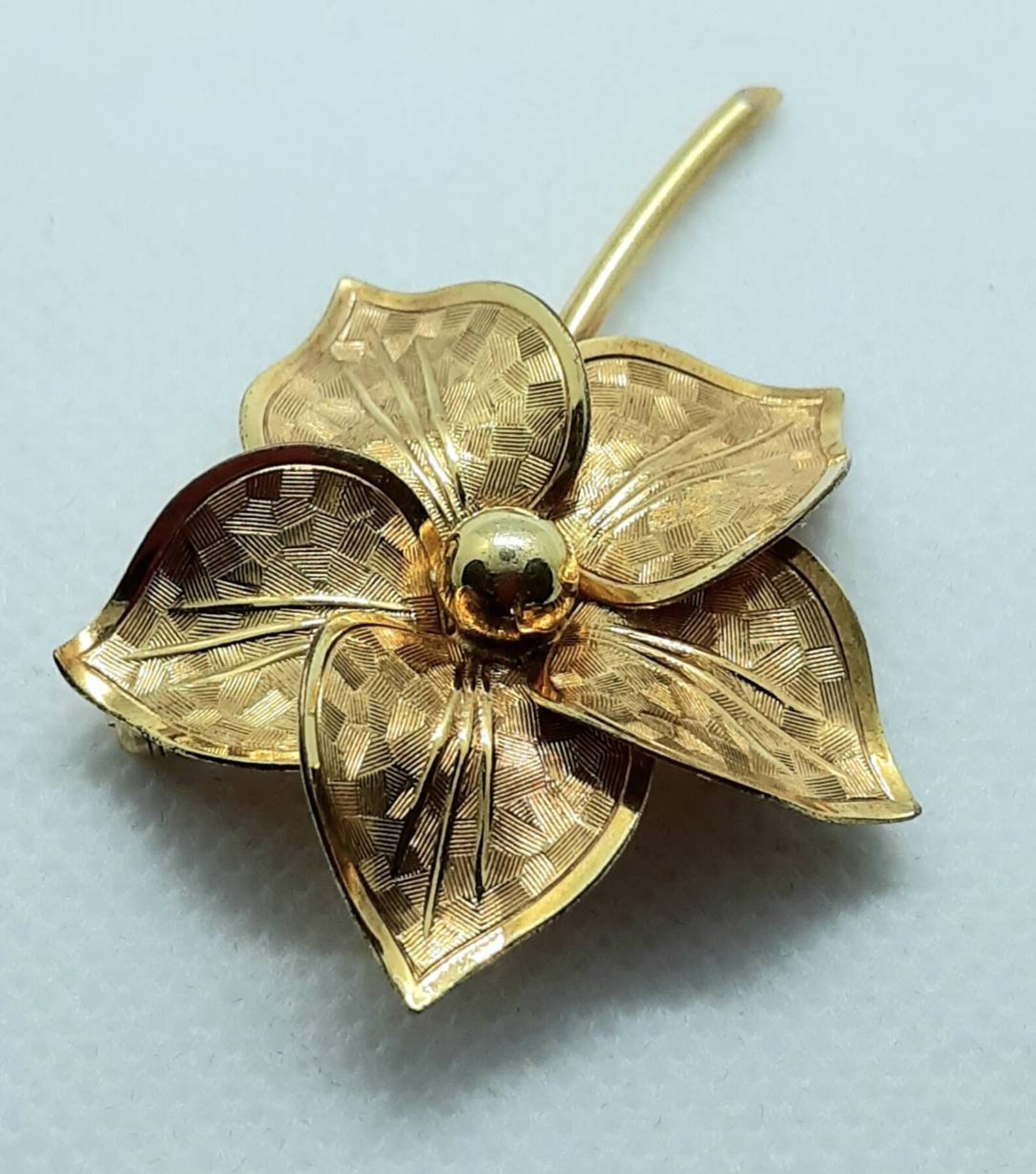 Vintage Winard 12kt Gold Filled Flower Pin Brooch 2" X 1/2" 5.5 Grams ...