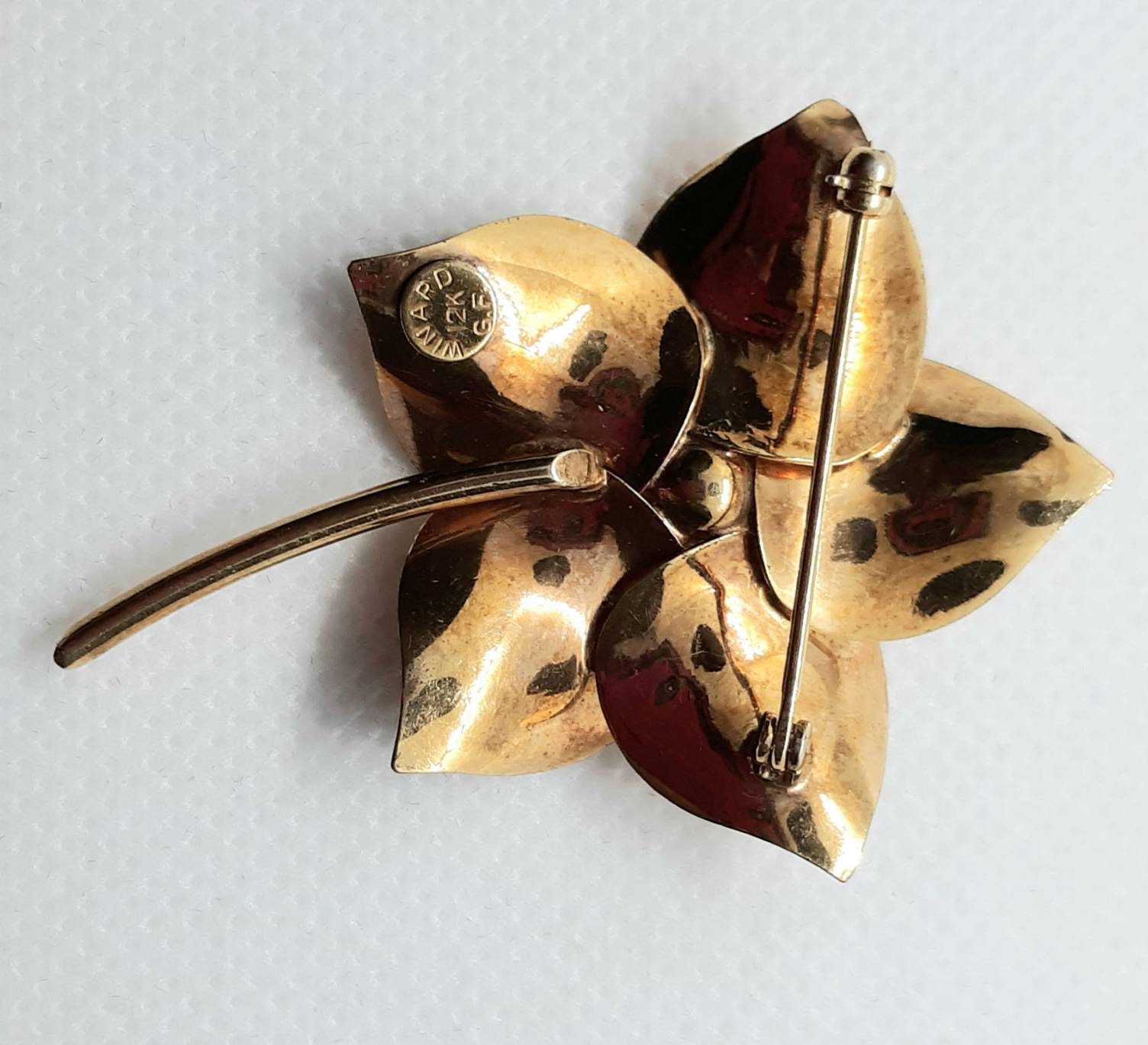 Vintage Winard 12kt Gold Filled Flower Pin Brooch 2" X 1/2" 5.5 Grams ...