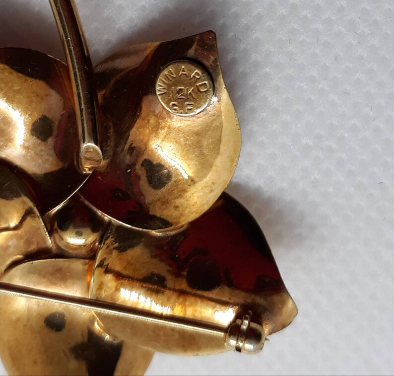 Vintage Winard 12kt Gold Filled Flower Pin Brooch 2" X 1/2" 5.5 Grams ...