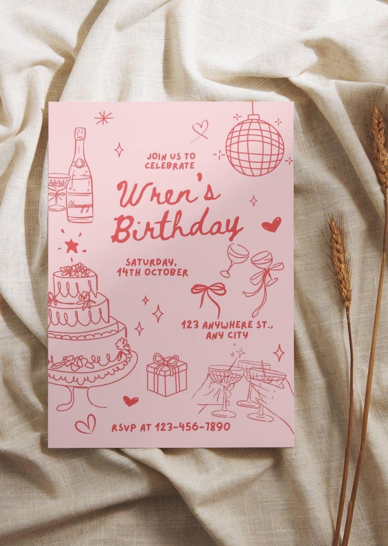 Birthday Invitation - Digital Template - Etsy