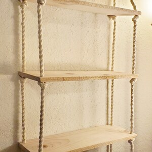 Wooden Hanging Rope Shelf - Etsy