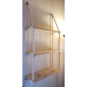 Wooden Hanging Rope Shelf - Etsy