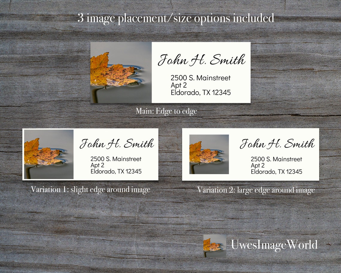 Return Address Label Template | Leaf on Water | Nature-inspired Address ...