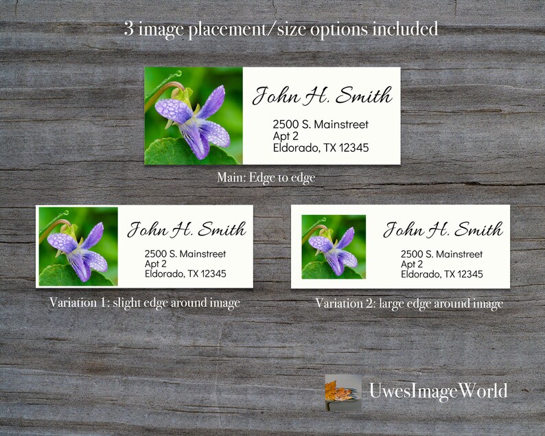 Return Address Label Template Flower Nature-inspired - Etsy