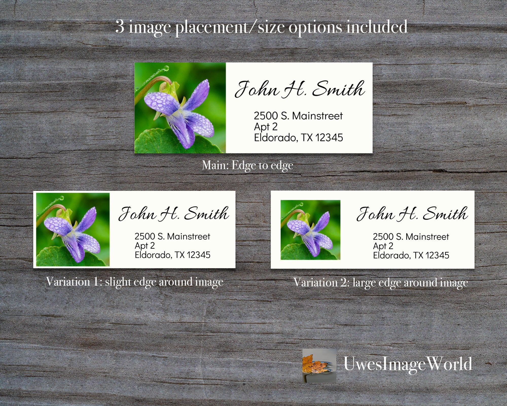 Return Address Label Template Flower Nature-inspired Address Label ...