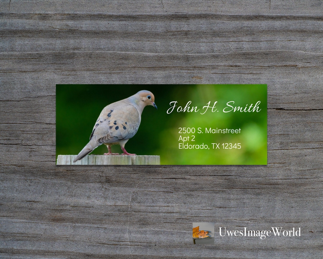 Return Address Label Template | Dove | Nature-inspired Address Label ...