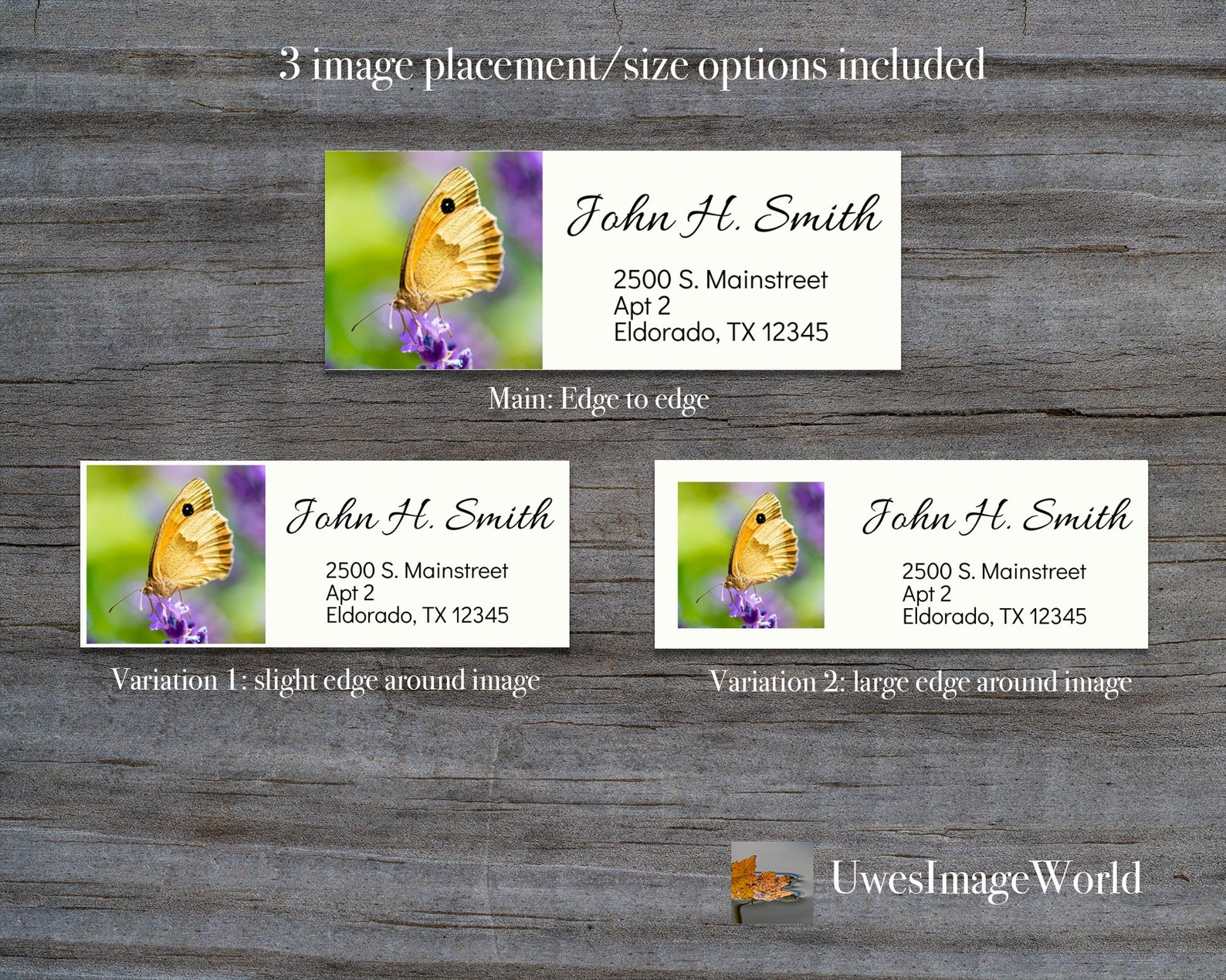 Return Address Label Template | Butterfly on Lavender | Nature-inspired ...