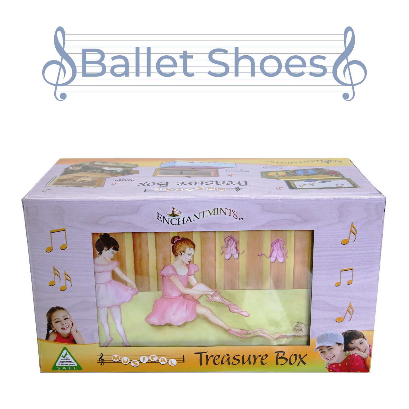 Enchantmints Ballerina Jewelry Box for Girls Musical Kids Treasure Box ...
