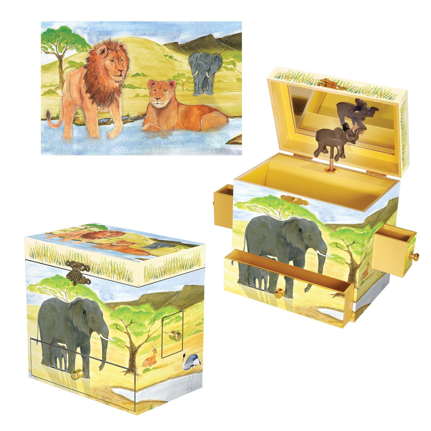 Enchantmints Elephant Musical Jewelry Box for Kids Handcrafted ...