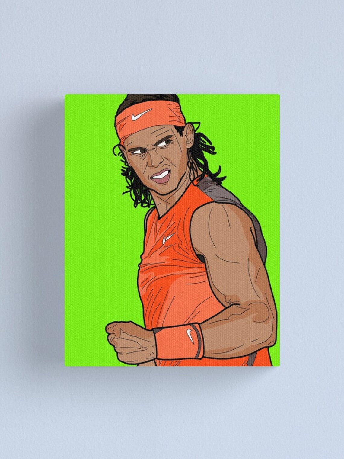Hand-drawn Illustration of Tennis Superstar Rafael Nadal on Canvas ...