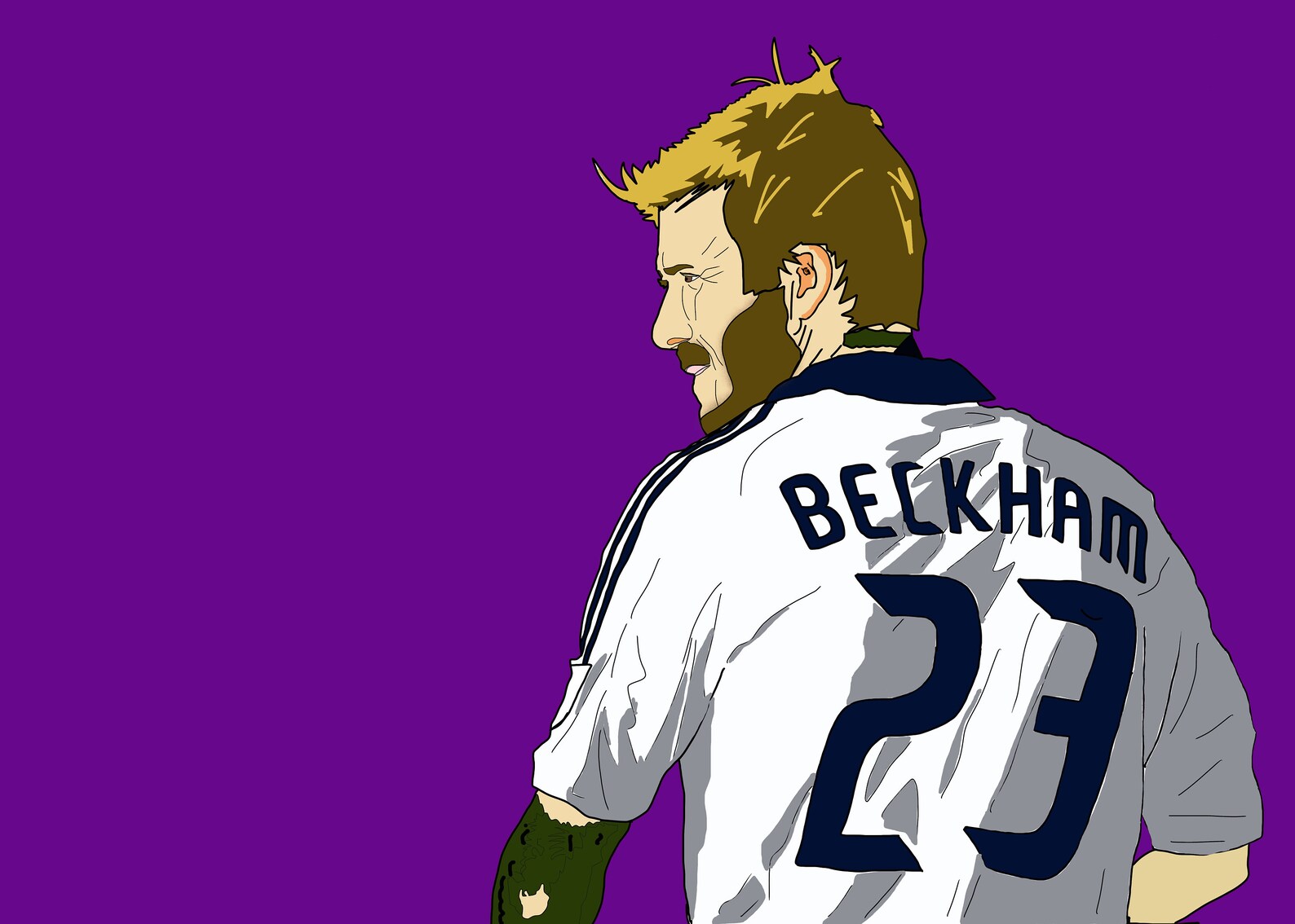 Hand-drawn illustration of football icon David Beckham on | Etsy