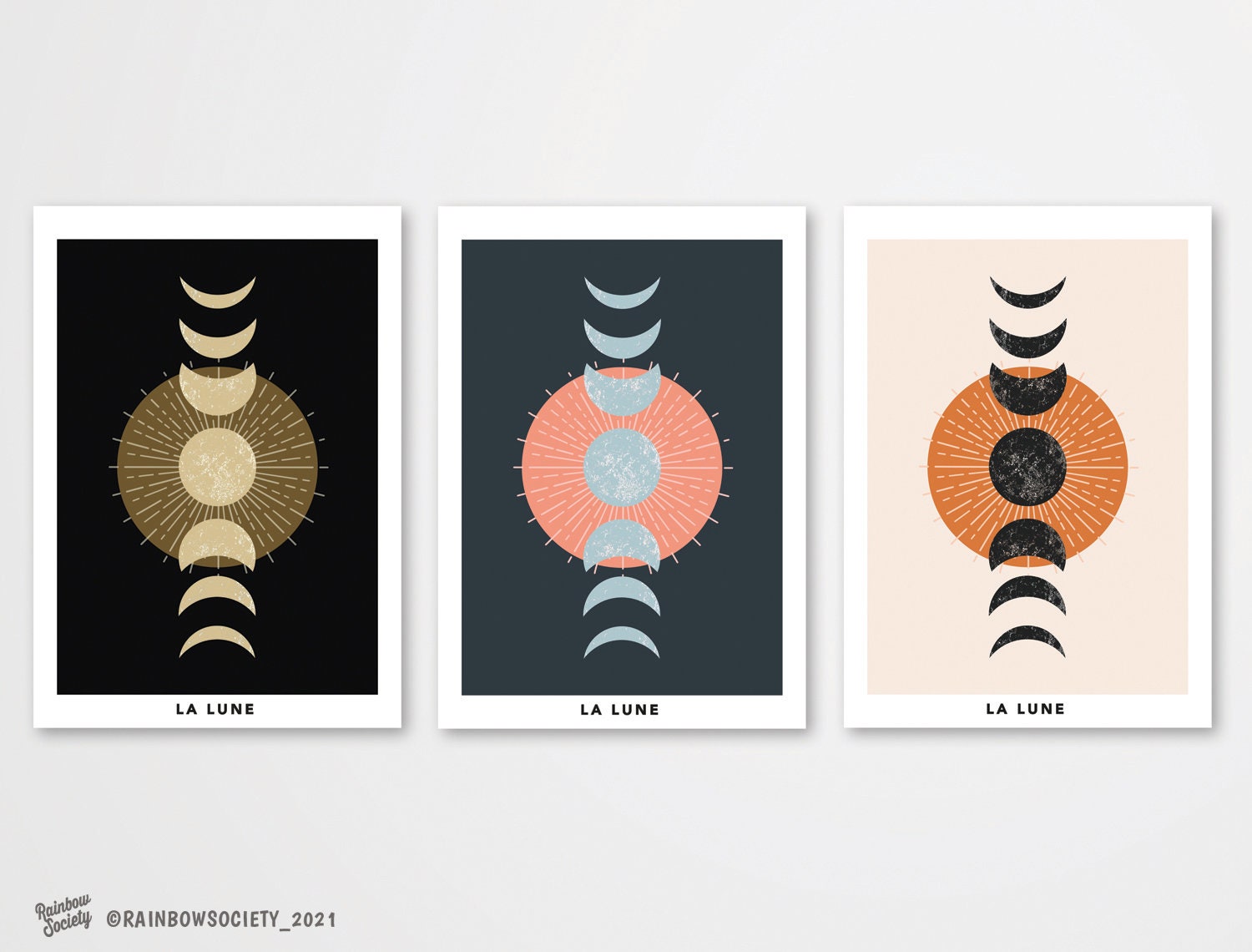 Moon Phases Print Moon Phase Poster Moon Poster La Lune | Etsy
