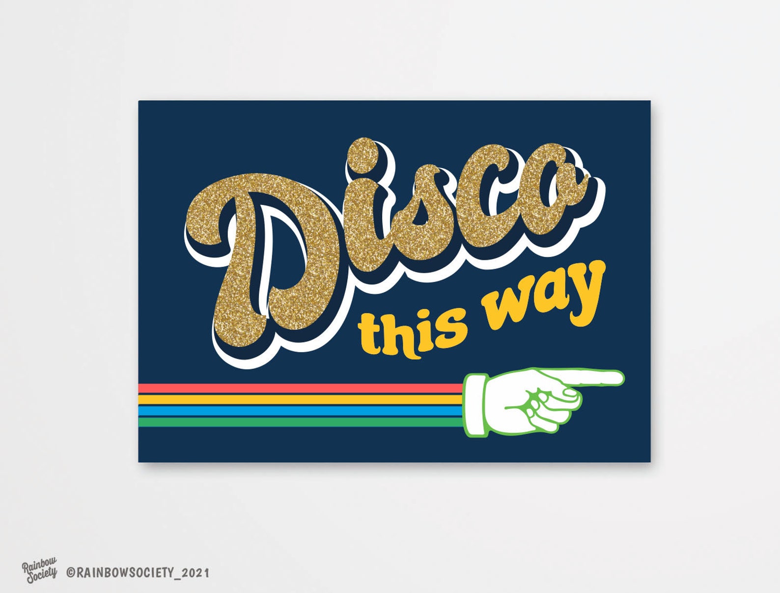 Retro Disco This Way Print: Funky Slogan Wall Art - Etsy
