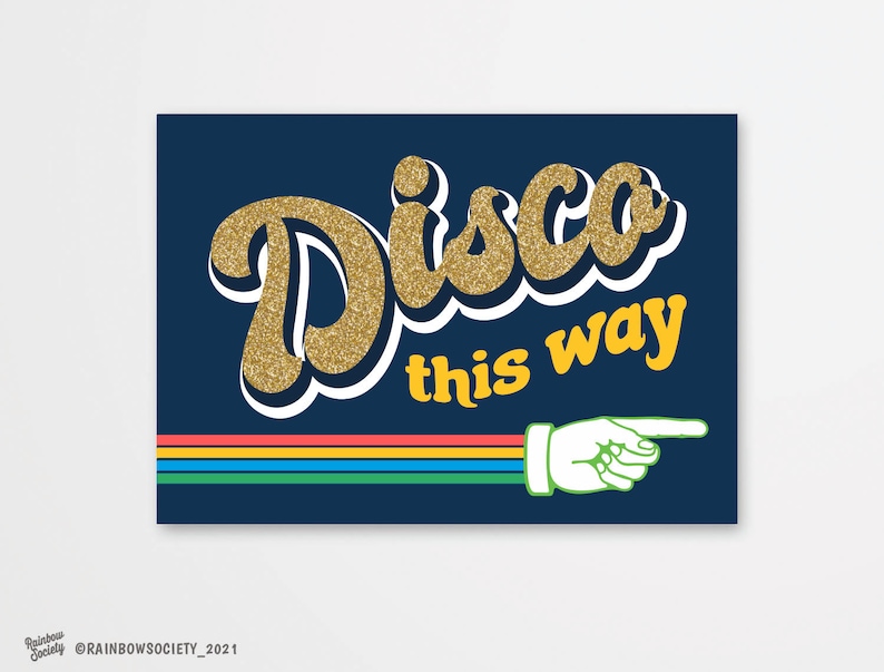 Disco Print Disco Slogan Disco Poster Disco This Way - Etsy