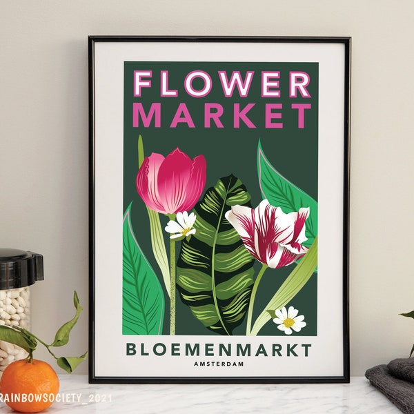 Flower Market Print - Etsy