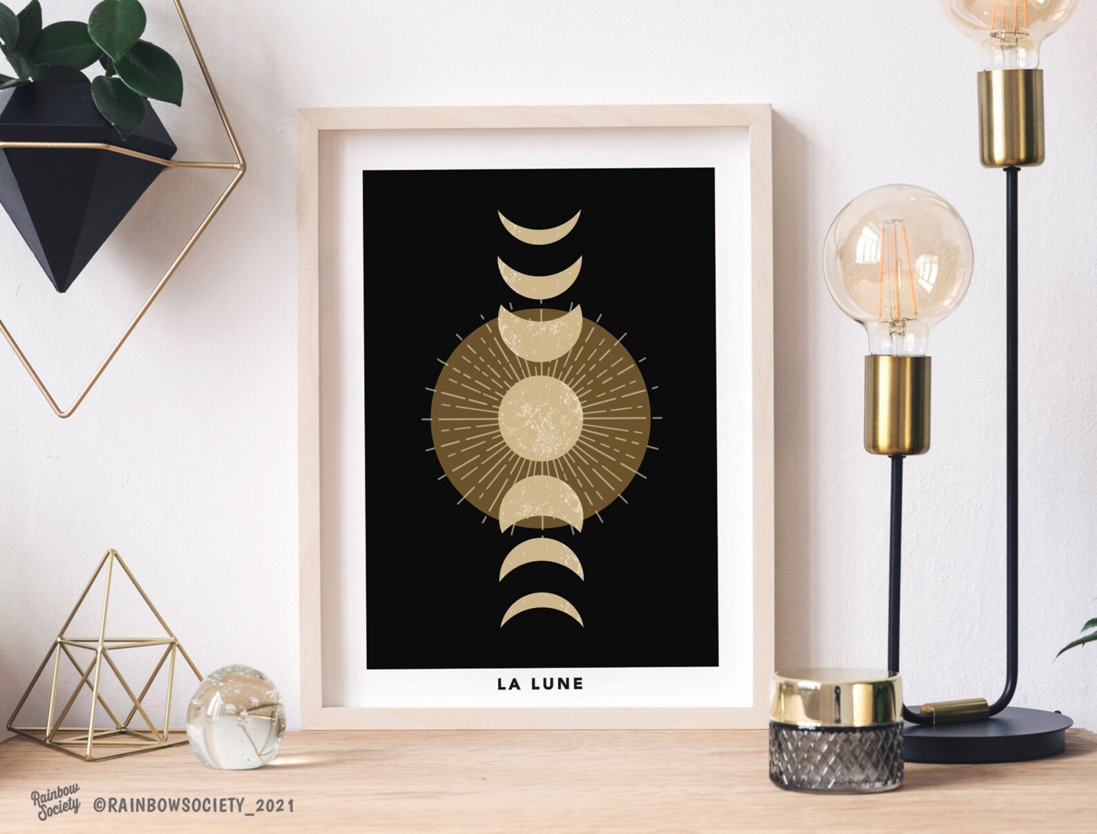 Moon Phases Print Moon Phase Poster Moon Poster La Lune | Etsy