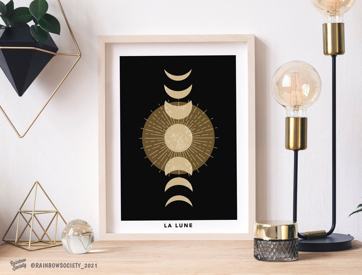 Moon Phases Print Moon Phase Poster Moon Poster La Lune | Etsy