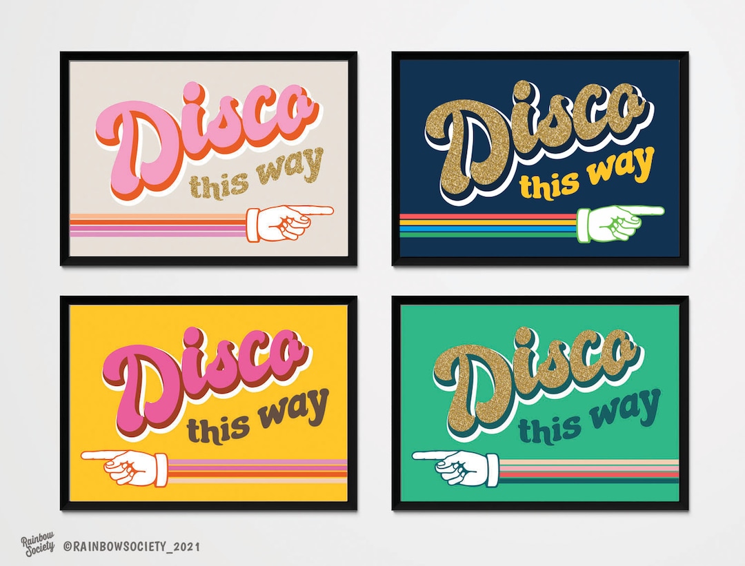 Disco Print - Disco Slogan - Disco Poster - Disco This Way Print ...