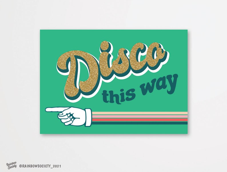 Disco Print Disco Slogan Disco Poster Disco This Way - Etsy
