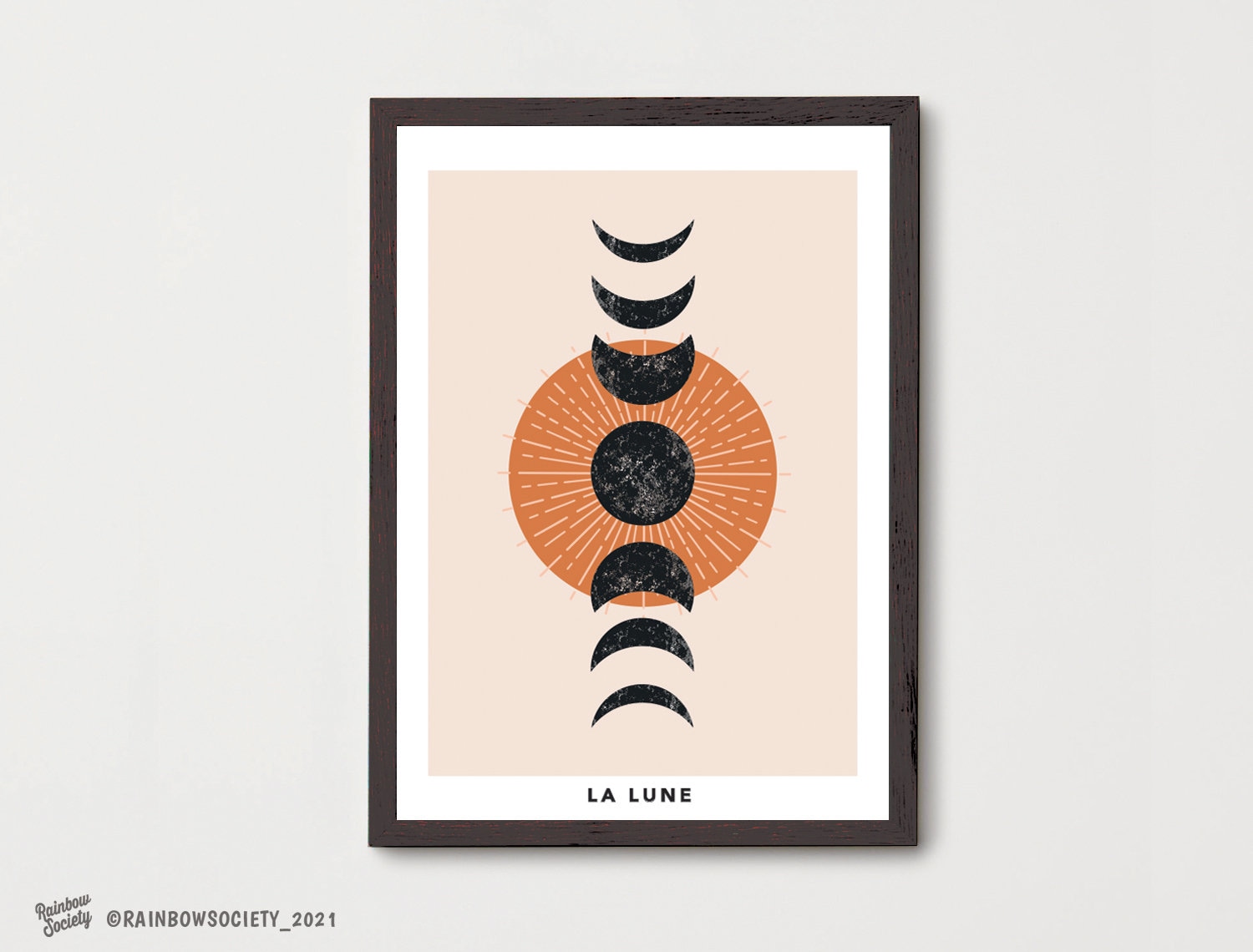Moon Phases Print Moon Phase Poster Moon Poster La Lune | Etsy