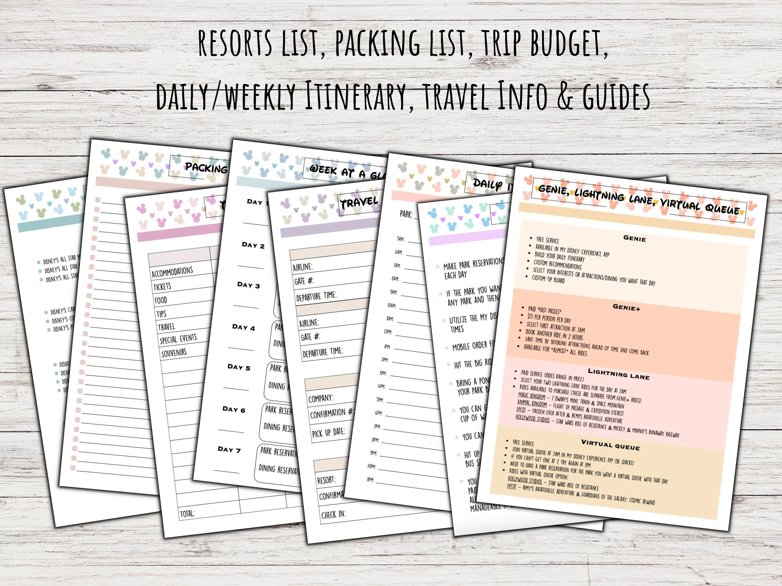 WDW Vacation Planning Bundle Travel Guide Printable - Etsy