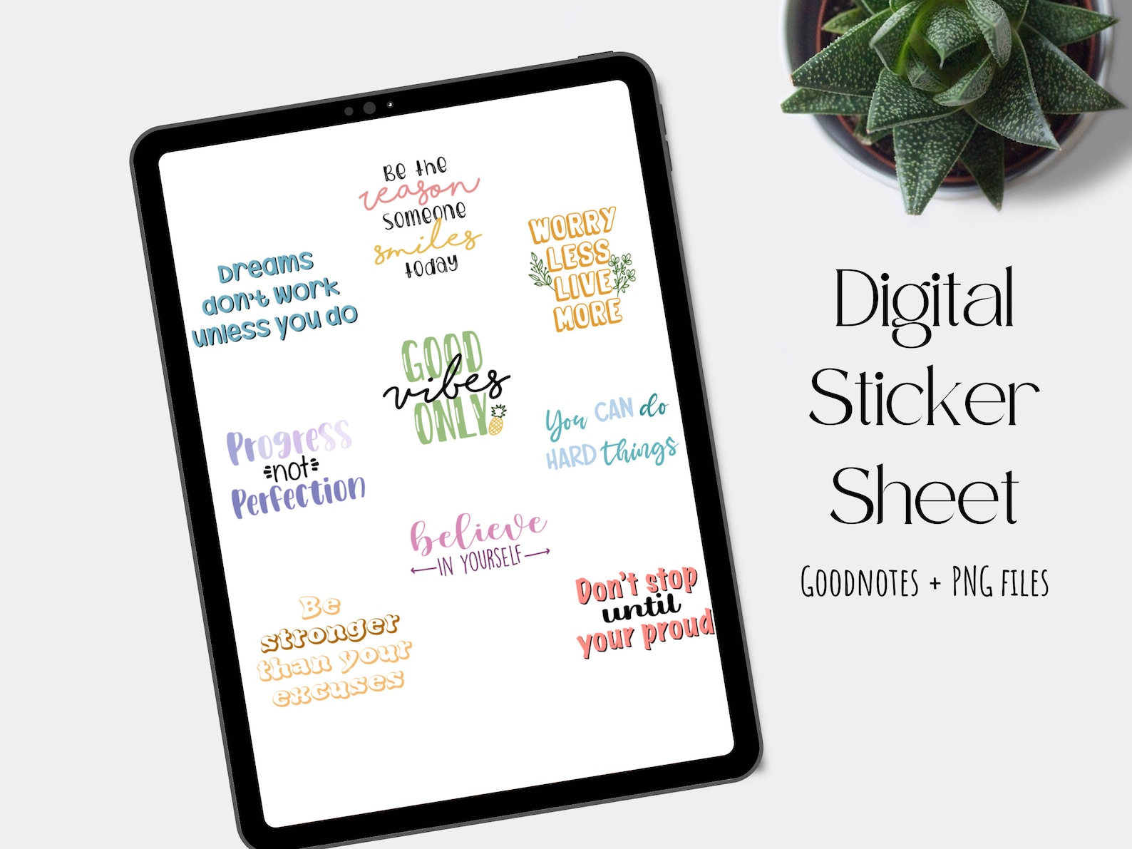 Motivational Digital Stickers, Digital Planner Stickers, Digital ...