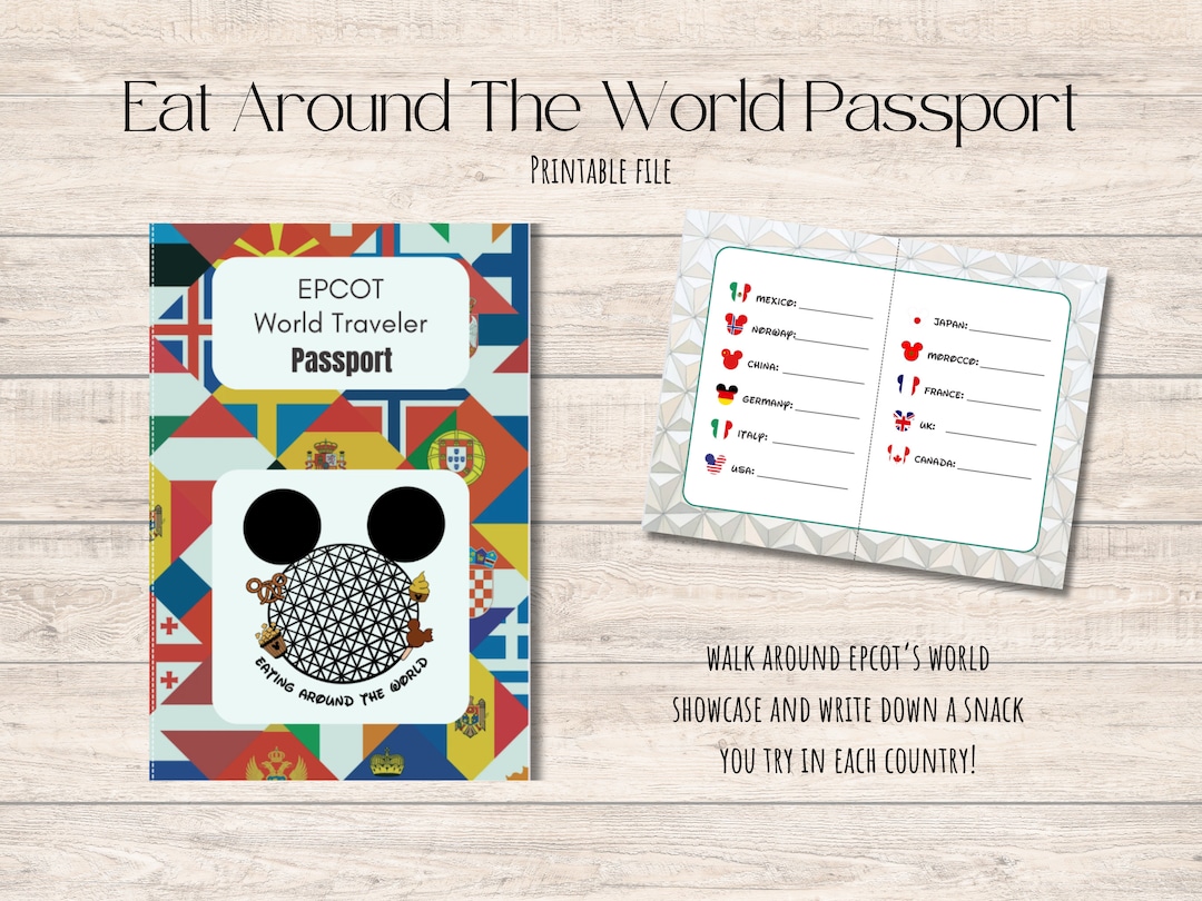 Printable Eating Around the World Passport | Epcot Food Passport ...