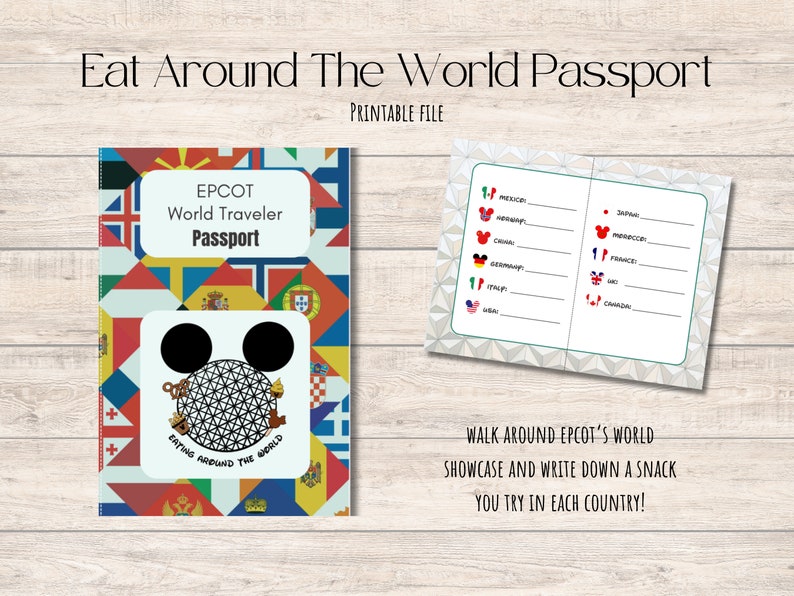 Printable Eating Around the World Passport | Epcot Food Passport ...