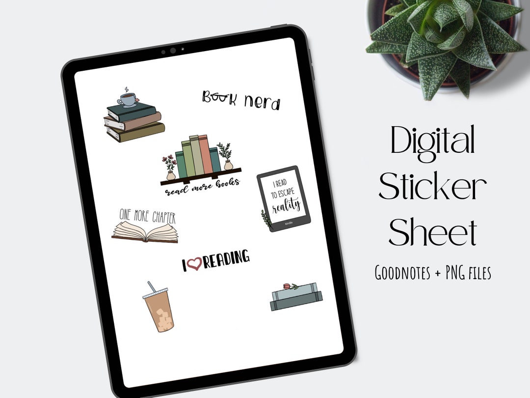 Book Digital Stickers, Digital Planner Stickers, Digital Sticker Sheet ...
