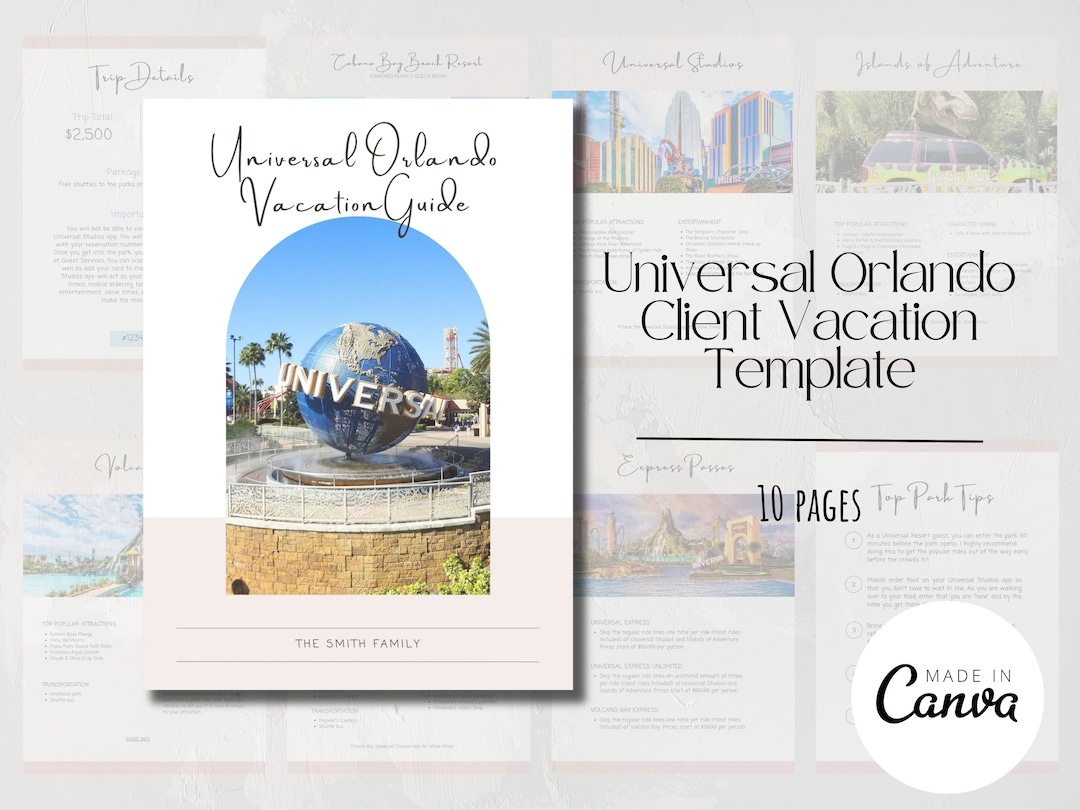 Travel Agent Universal Orlando Client Template | Universal Vacation ...