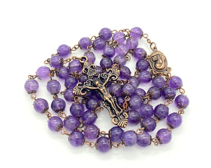 Passion of the Lord Lenten Rosary, Purple Bead Rosary With Pieta Center ...