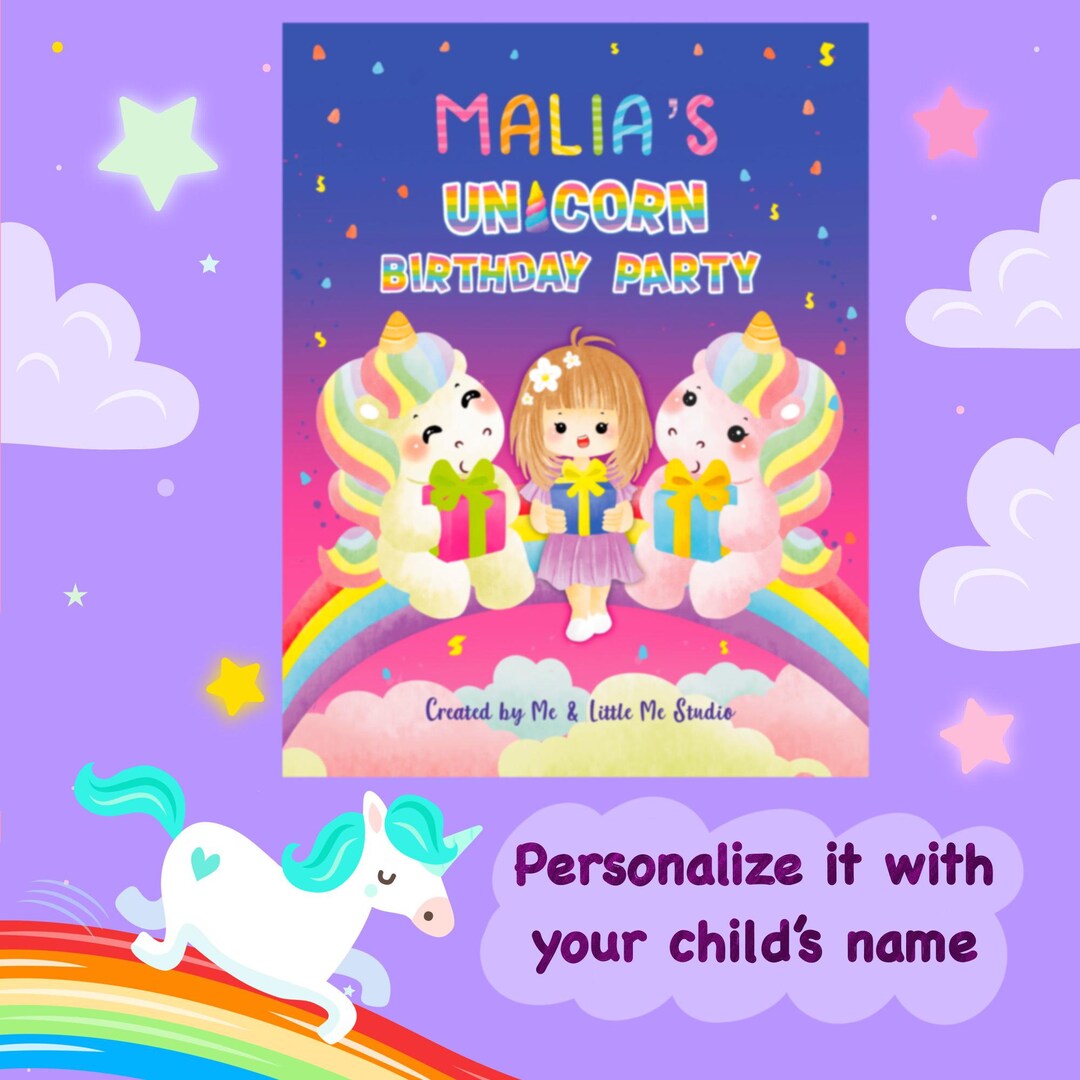 Personalized Children’s Book - My Unicorn Birthday Party, Gift for Girl ...