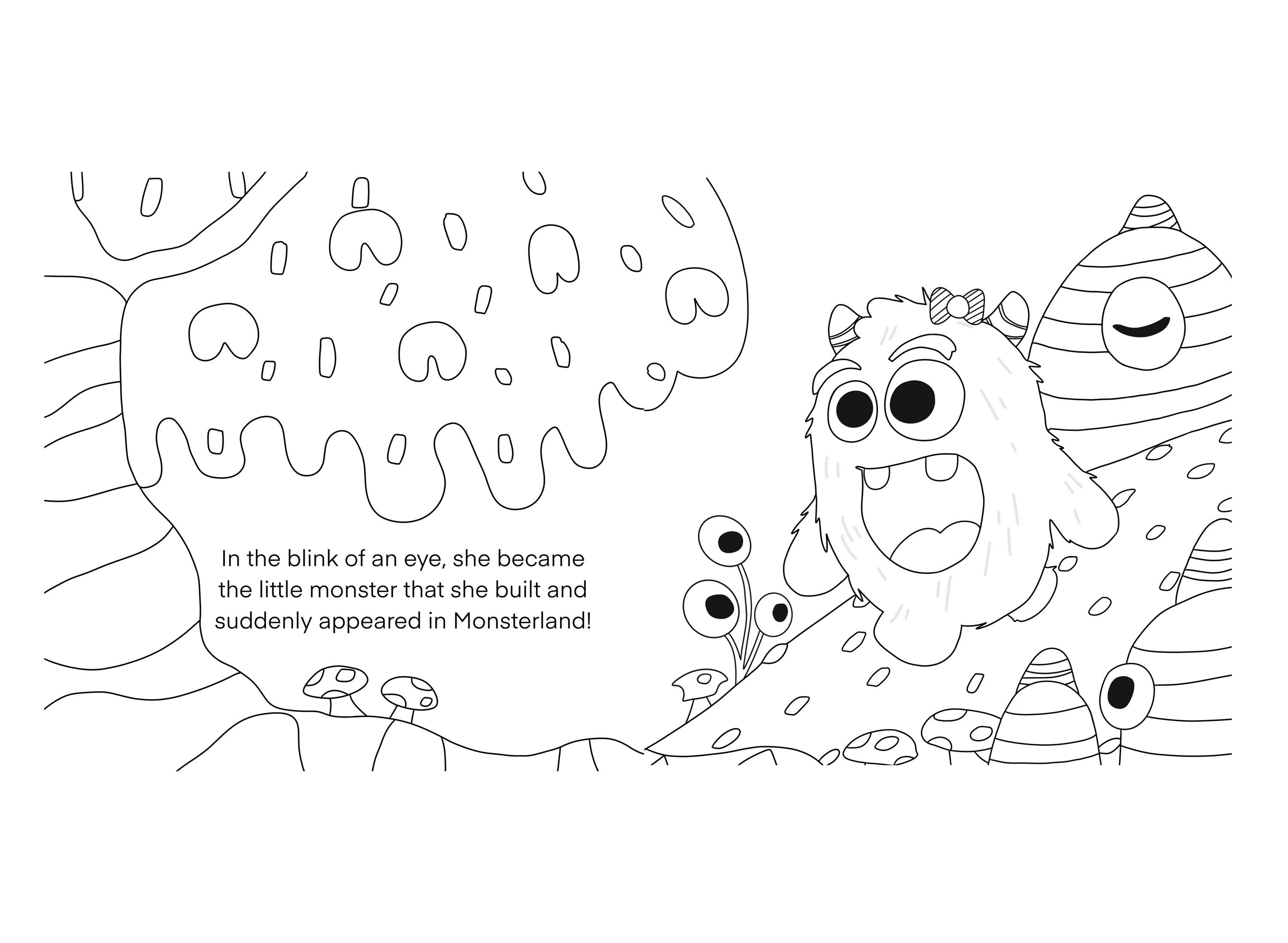 Personalized Monster Birthday Coloring Storybook: Gift for Girl ...