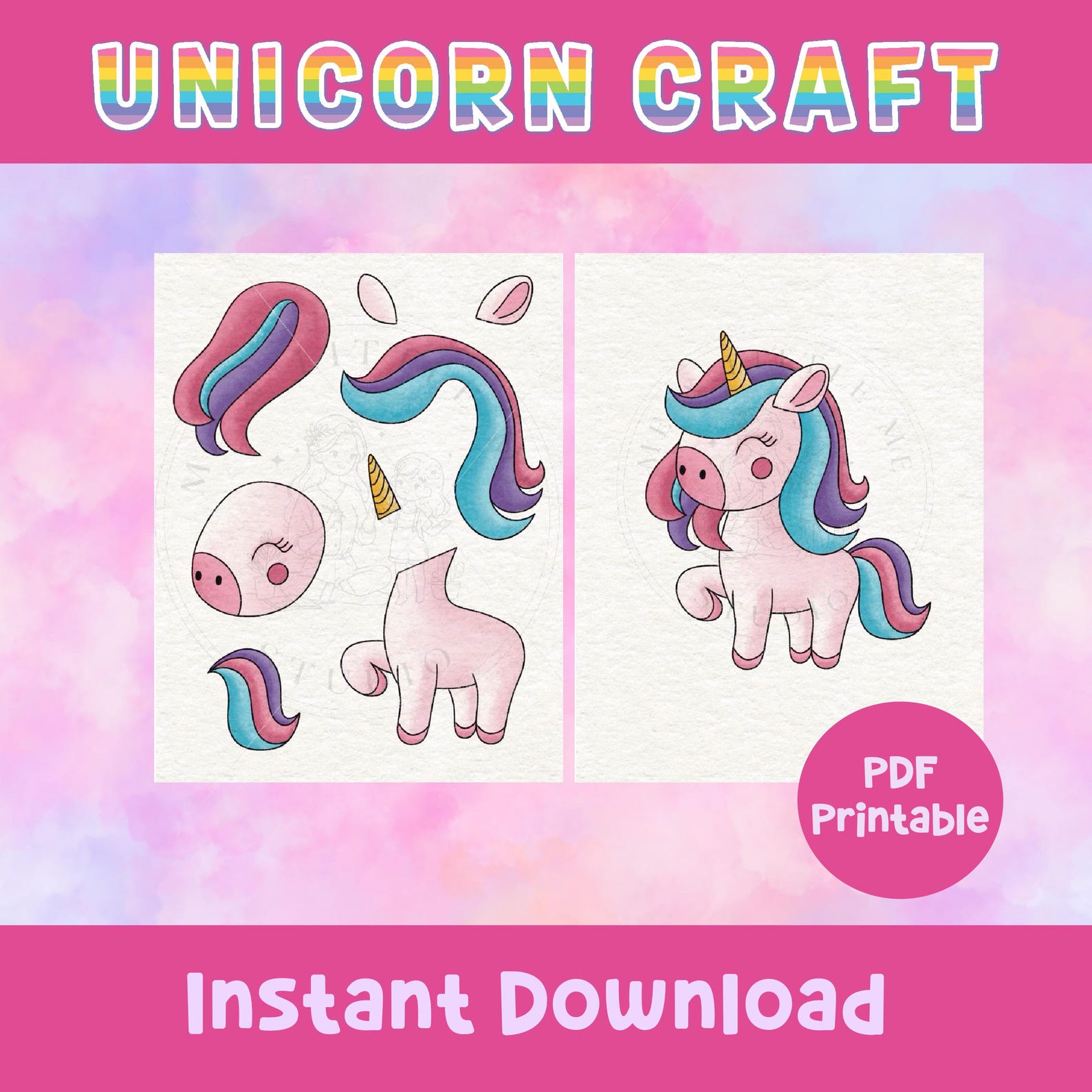 Unicorn Craft, Activity Kit, Paper Craft, Art Kit for Kids, Cut & Glue ...
