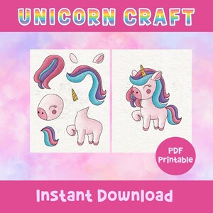 Unicorn Craft, Activity Kit, Paper Craft, Art Kit for Kids, Cut & Glue ...