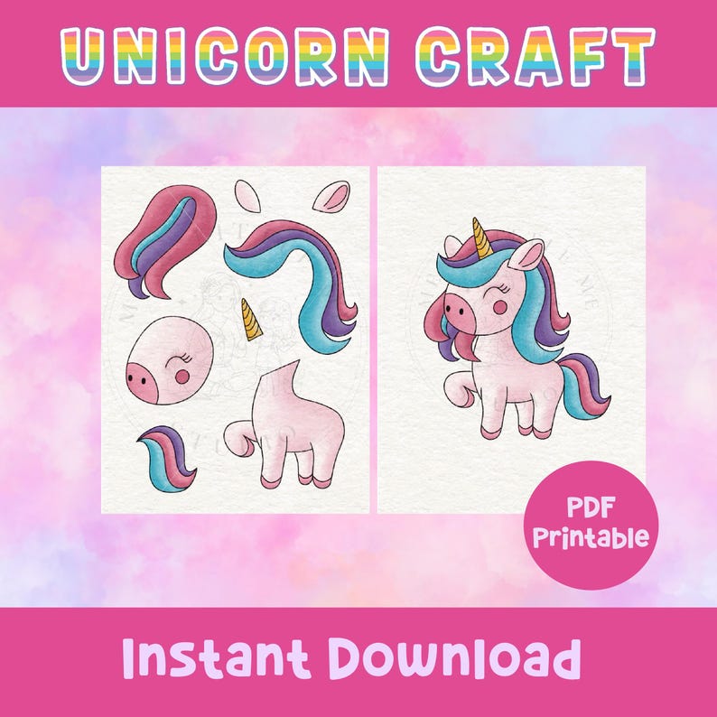 Unicorn Craft, Activity Kit, Paper Craft, Art Kit for Kids, Cut & Glue ...