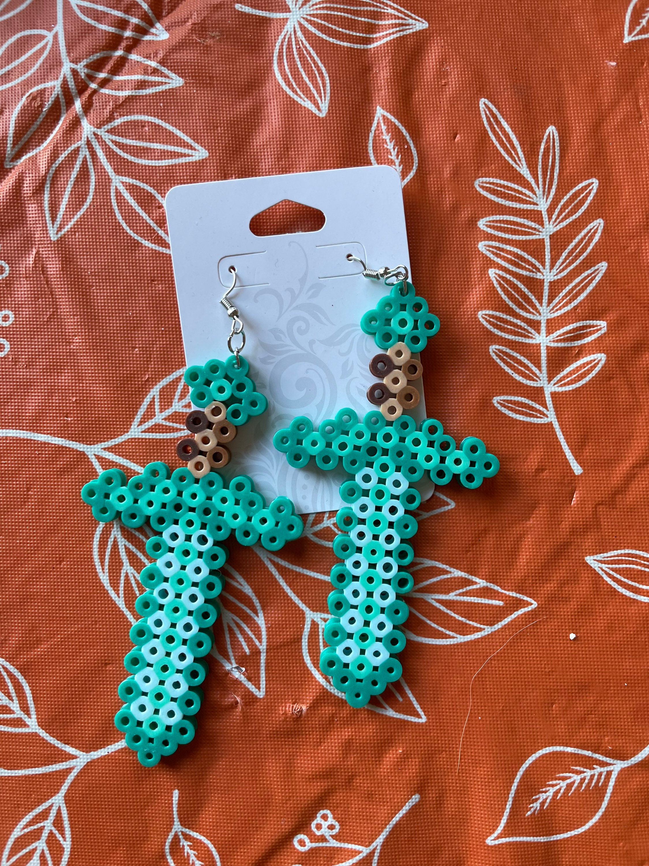 Minecraft Diamond Sword Earrings - Etsy