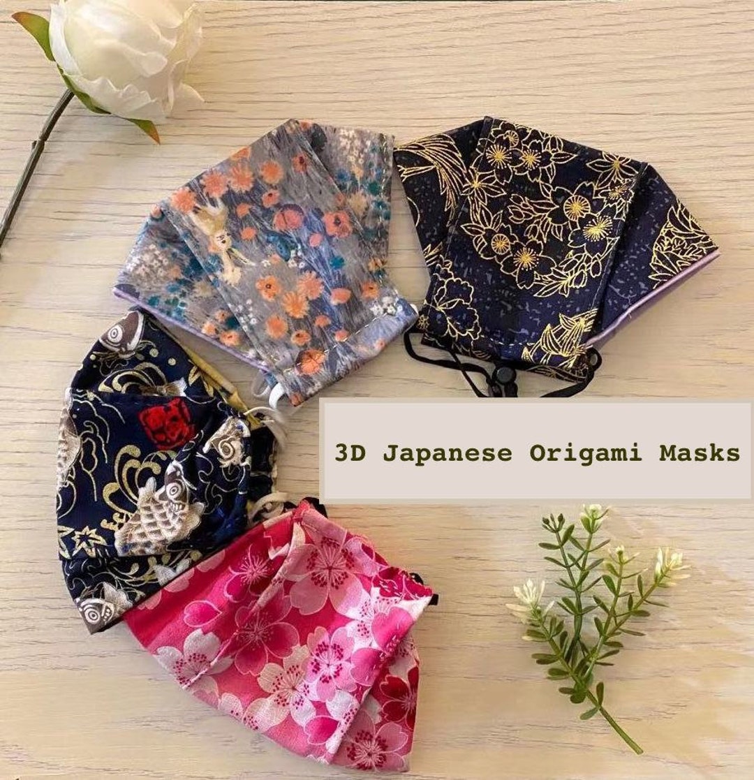 3D Breathable Masks Origami Mask With Adjustable Straps Japanese Style ...