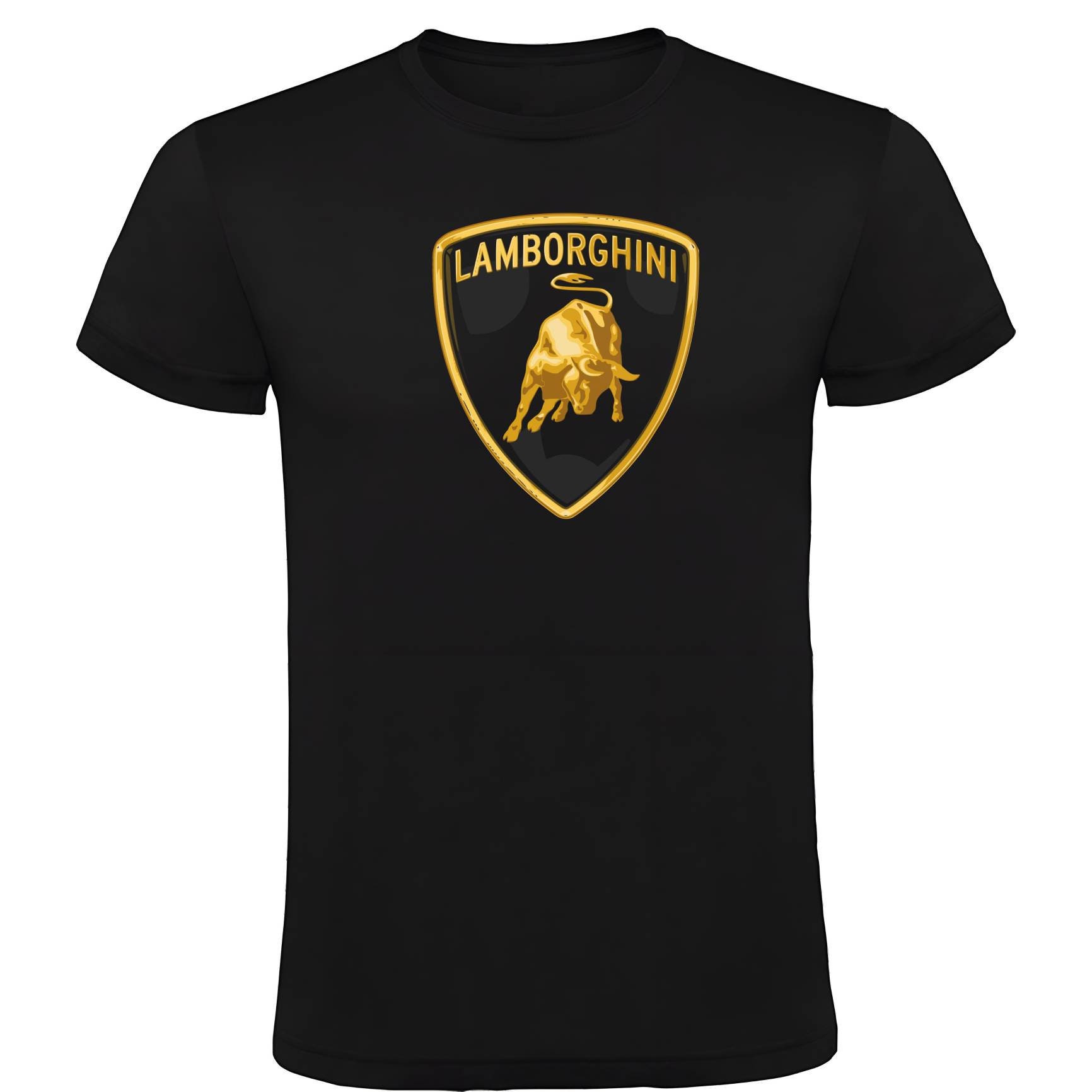 Lamborghini Logo Black T Shirt Man 100 Cotton Sizes S M L Xl Etsy