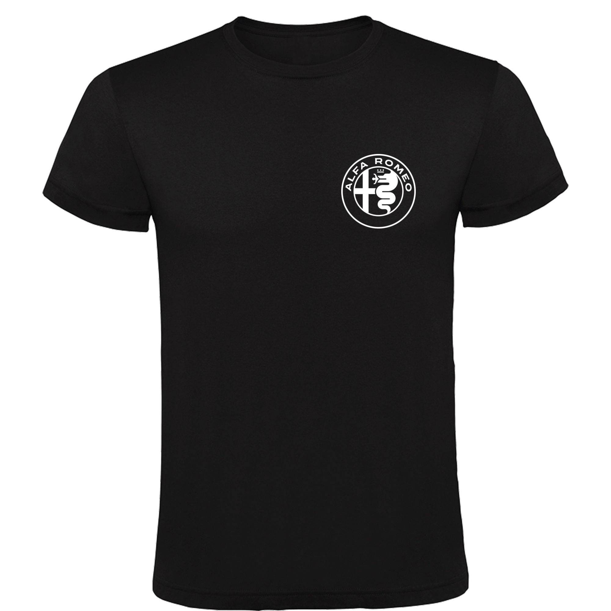 Black T Shirt Alfa Romeo Logo Man 100 Cotton Sizes S M L Xl Etsy