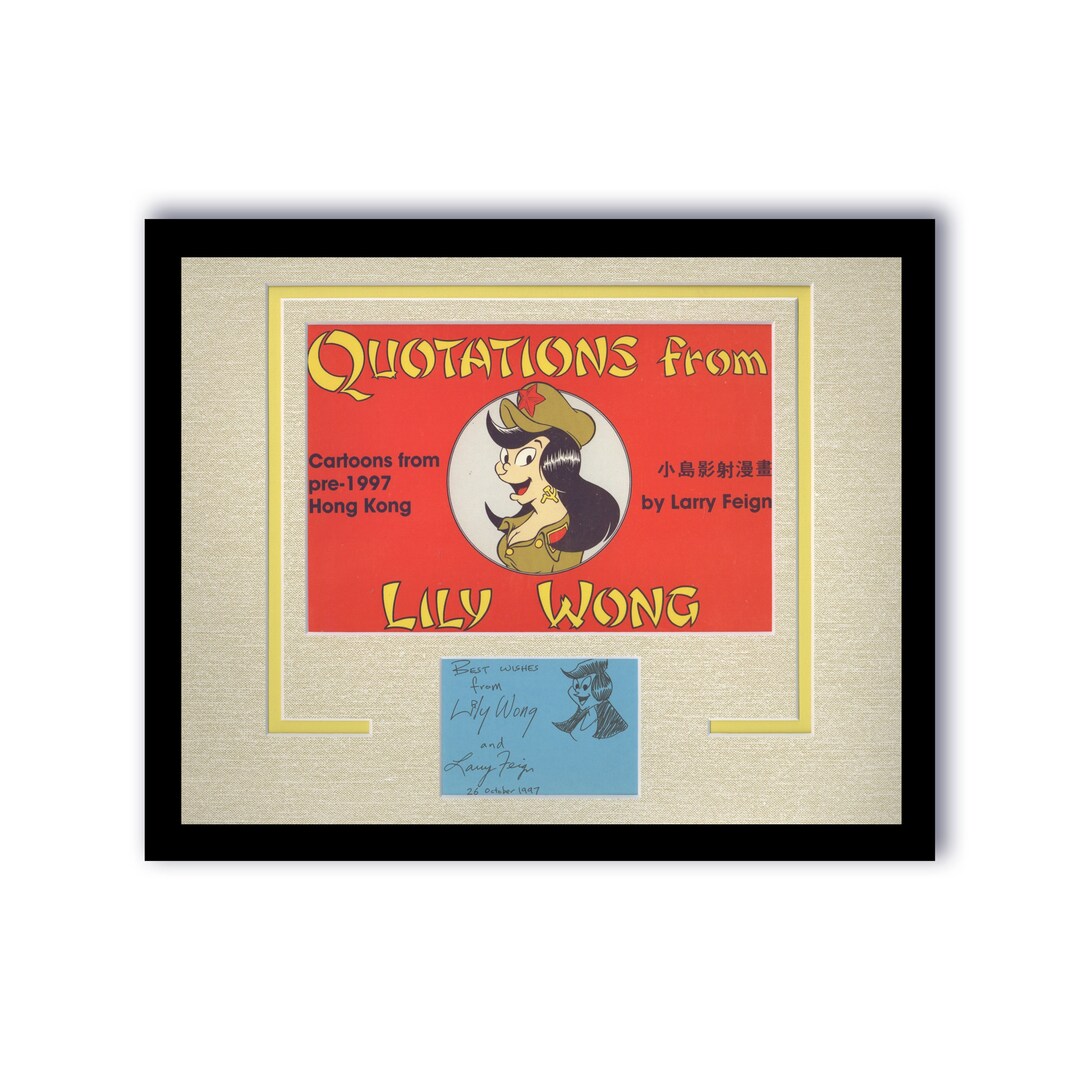 Larry Feign lily Wong AUTOGRAPH Signed Sketch Framed 11x14 Matted ...