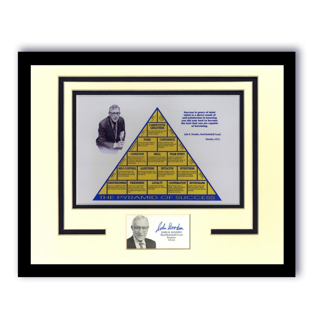 John Wooden "ucla Bruins" SIGNED Pyramid of Success Framed 11x14 ...