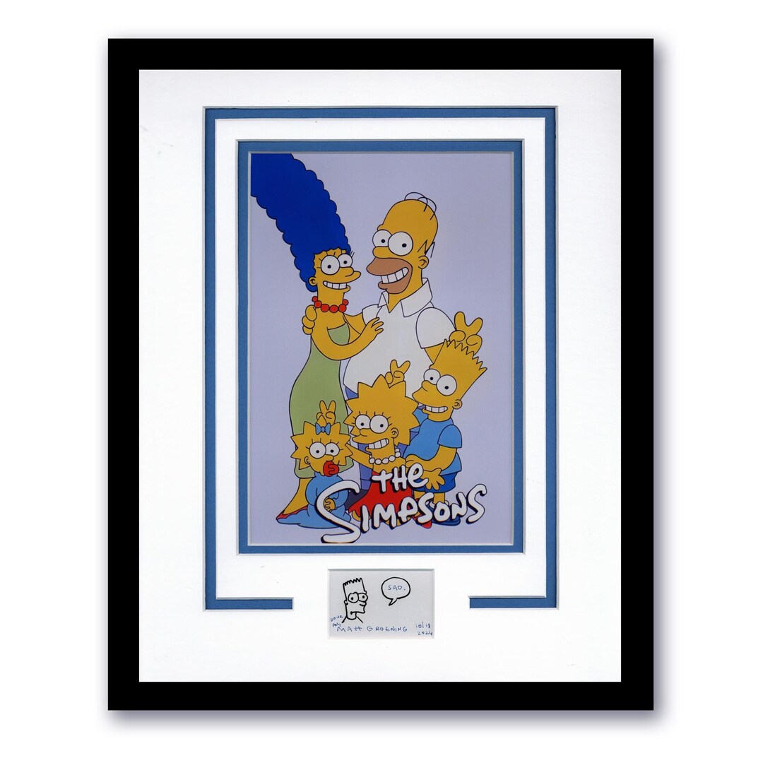 Matt Groening "the Simpsons" AUTOGRAPH Signed Sketch Framed 11x14 ...