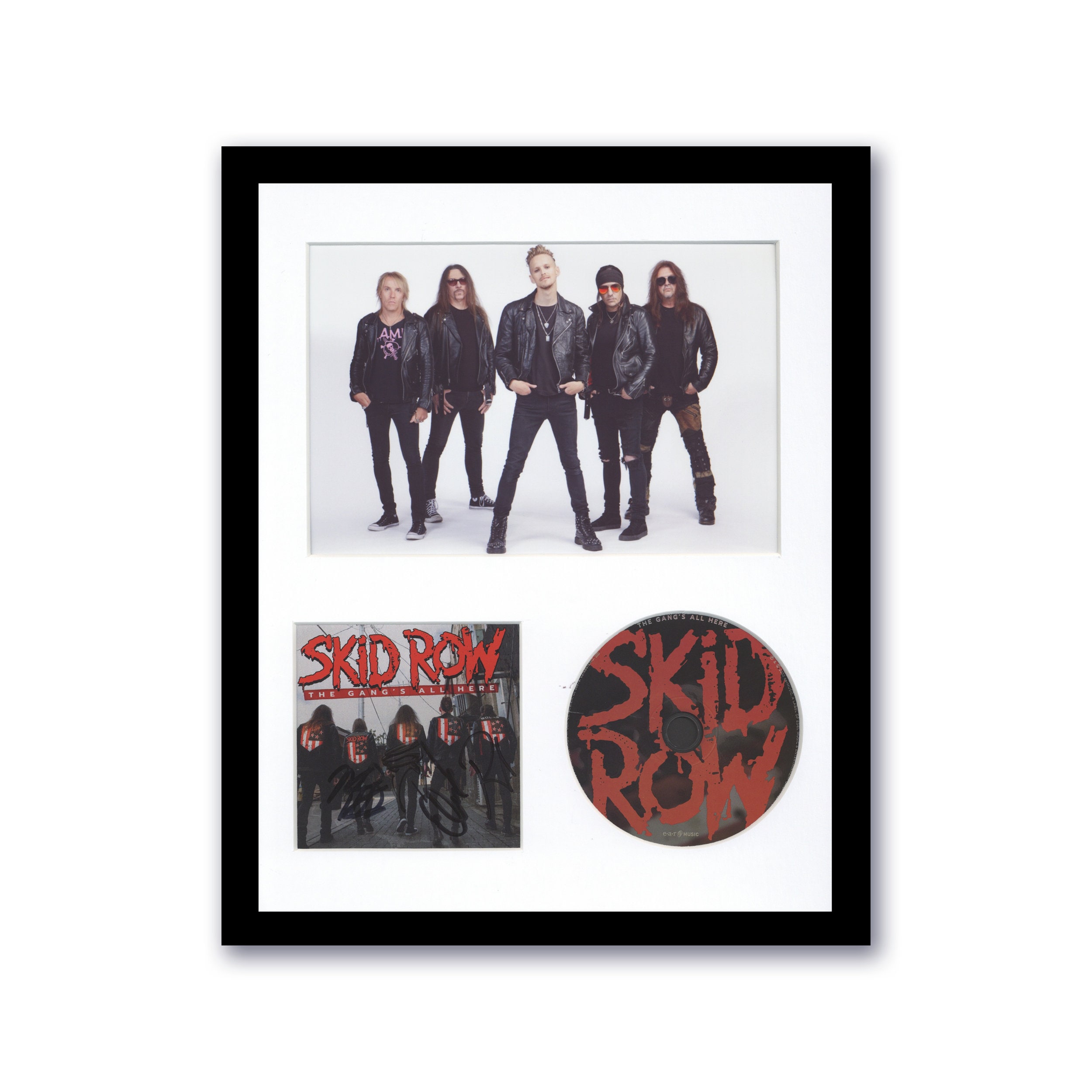 Skid Row "the Gang's All Here" AUTOGRAPH Signed Framed 11x14 CD Display ...