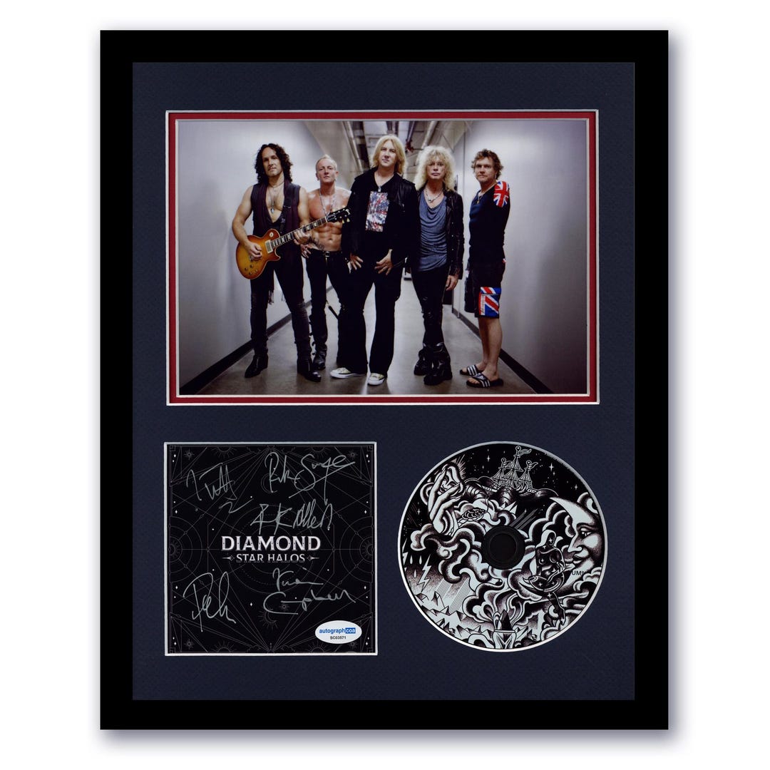 Def Leppard "diamond Star Halos" AUTOGRAPH Signed Framed 11x14 CD ...