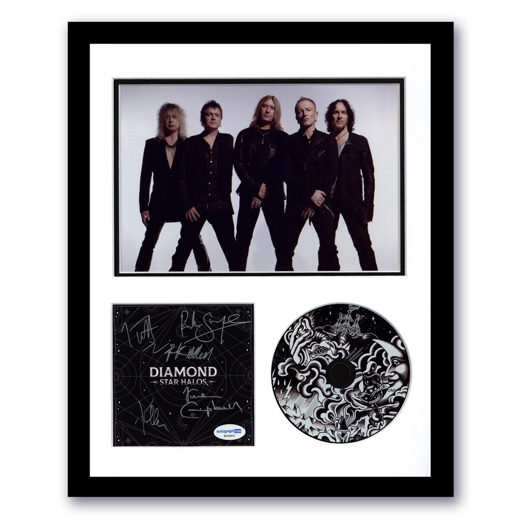 Def Leppard "diamond Star Halos" AUTOGRAPH Signed Framed 11x14 CD ...