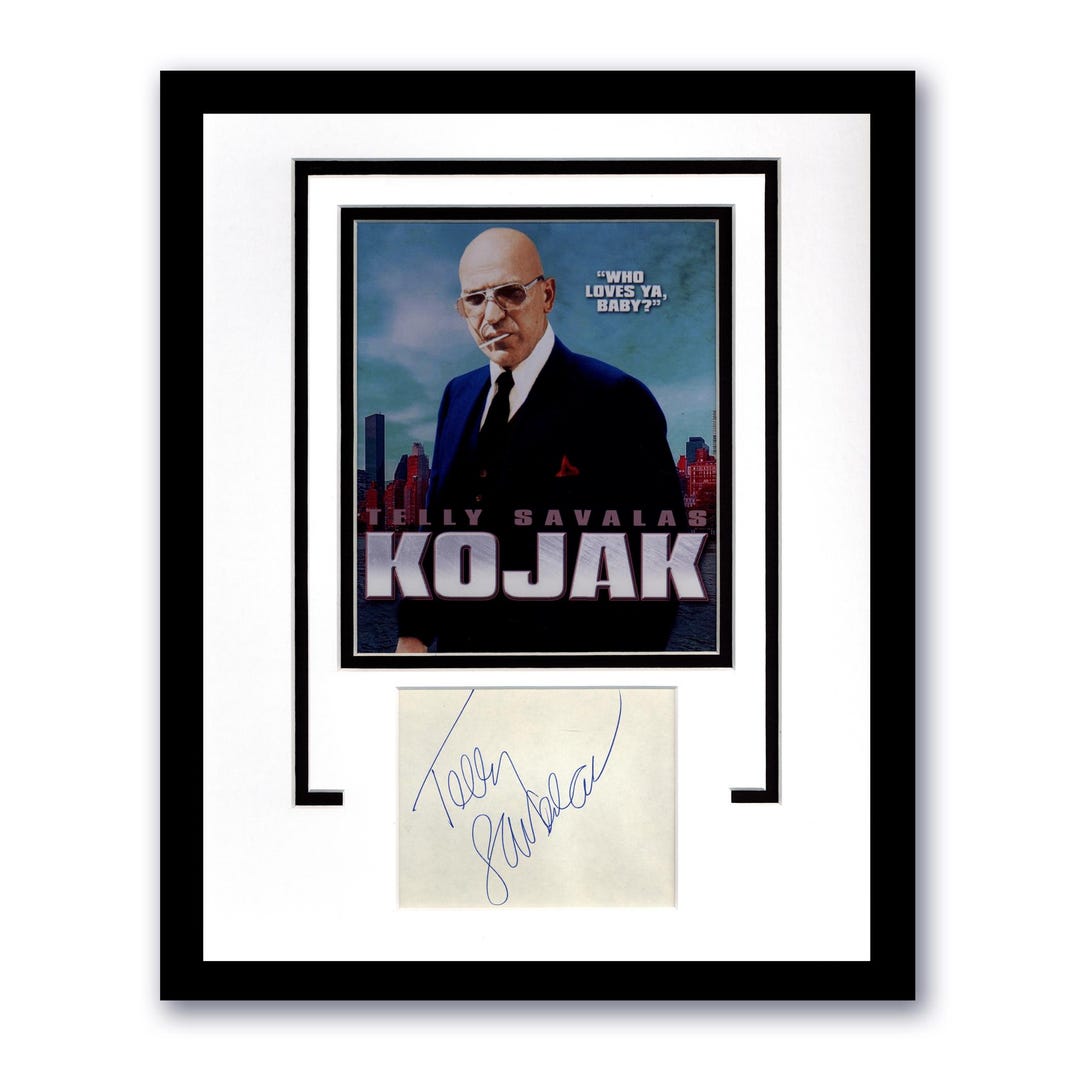 Telly Savalas "kojak" AUTOGRAPH Signed Photo Custom Framed 11x14 ...
