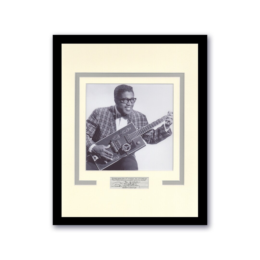 Bo Diddley AUTOGRAPH Signed Photo Custom Framed 11x14 Matted Display B ...