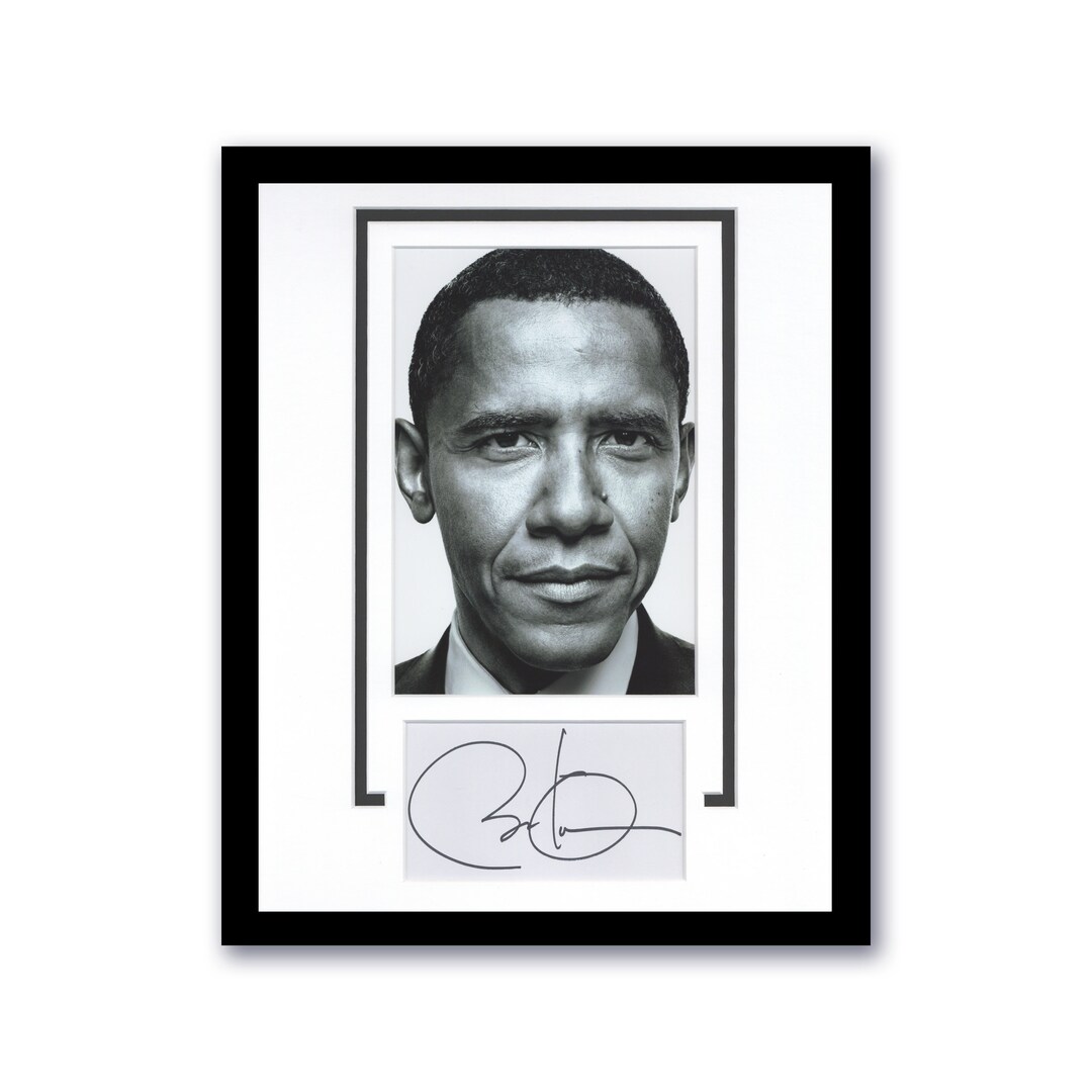 Barack Obama '44th President' AUTOGRAPH Signed Custom Framed 11x14 ...
